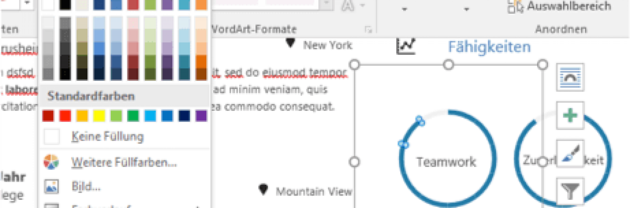 Grafische elemente in word Lebenslaufvorlagen Bewerbungsvorlagen